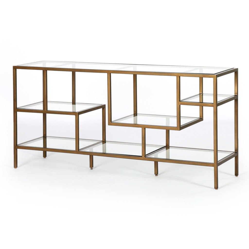 Helena Brass Media Console-Antique Brass - Sitting Pretty Design Center